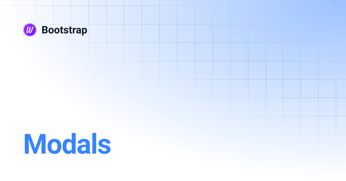 Modals | Bootstrap Modals | Bootstrap