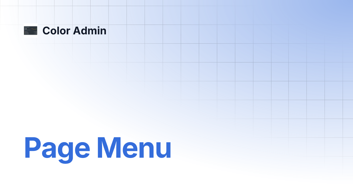 Page Menu | Color Admin
